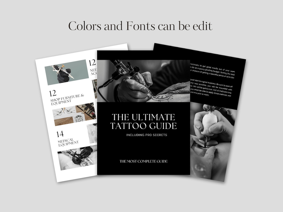 Editable and Printable Elegant Tattoo Guide Training Manual Instant ...