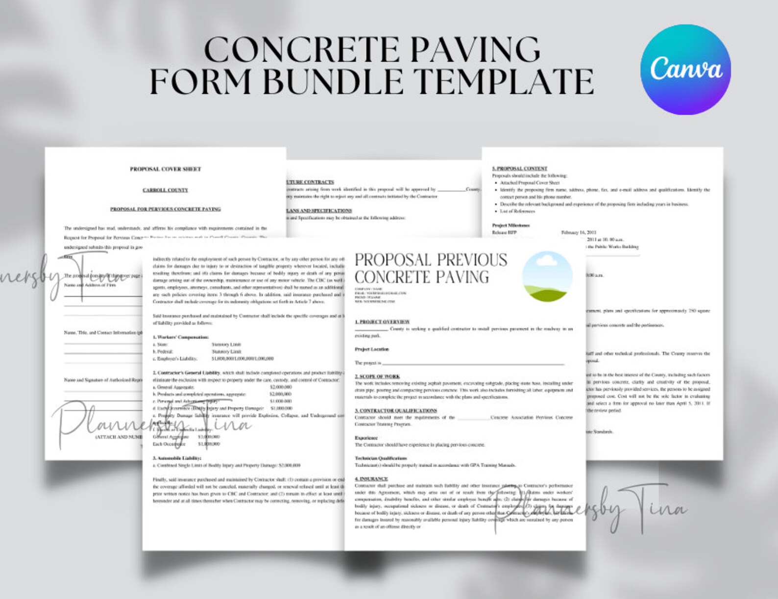 Editable and Printable Professional Concrete Paving Proposal Template ...