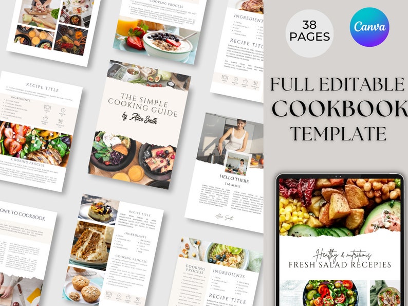 Editable and Printable Cookbook Template, Recipe Book Template ...