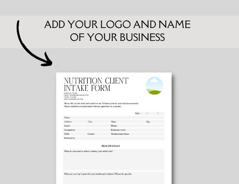 Editable and Printable Nutrition Health Coach Business Bundle, Weight ...
