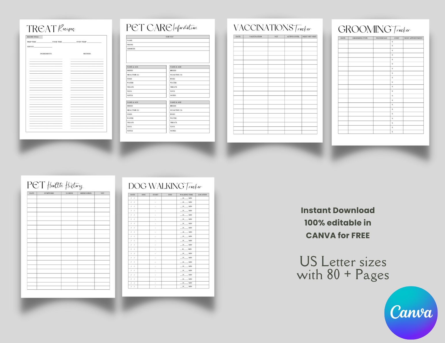 Editable Pet Care Planner Template, Printable Pet Planner, Pet ...