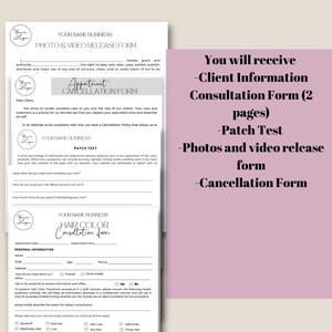 Editable and Printable Hair Color Consultation Form Template, Hair ...