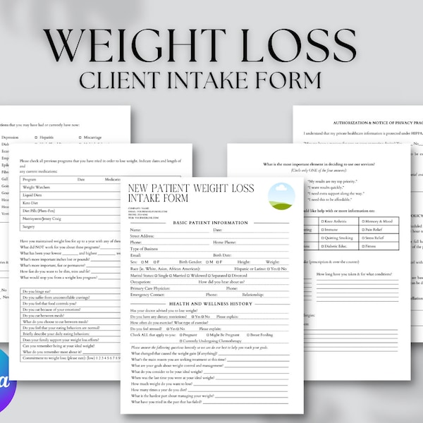 Nutrition client intake form - Etsy France