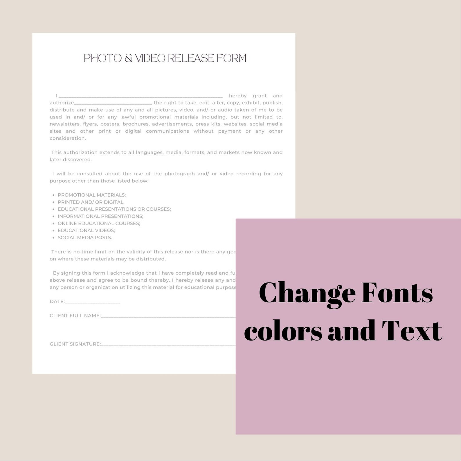 Editable and Printable Spray Tan Business Template, Spray Tanning ...