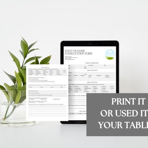 Editable and Printable Event Planner Consultation Form Template, Event ...