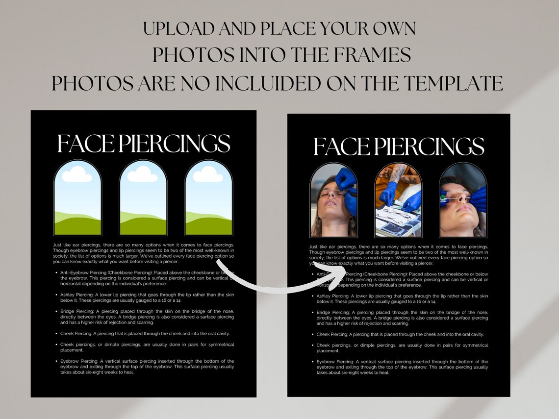 Editable and Printable Elegant Body Piercings the Most Complete Guide ...