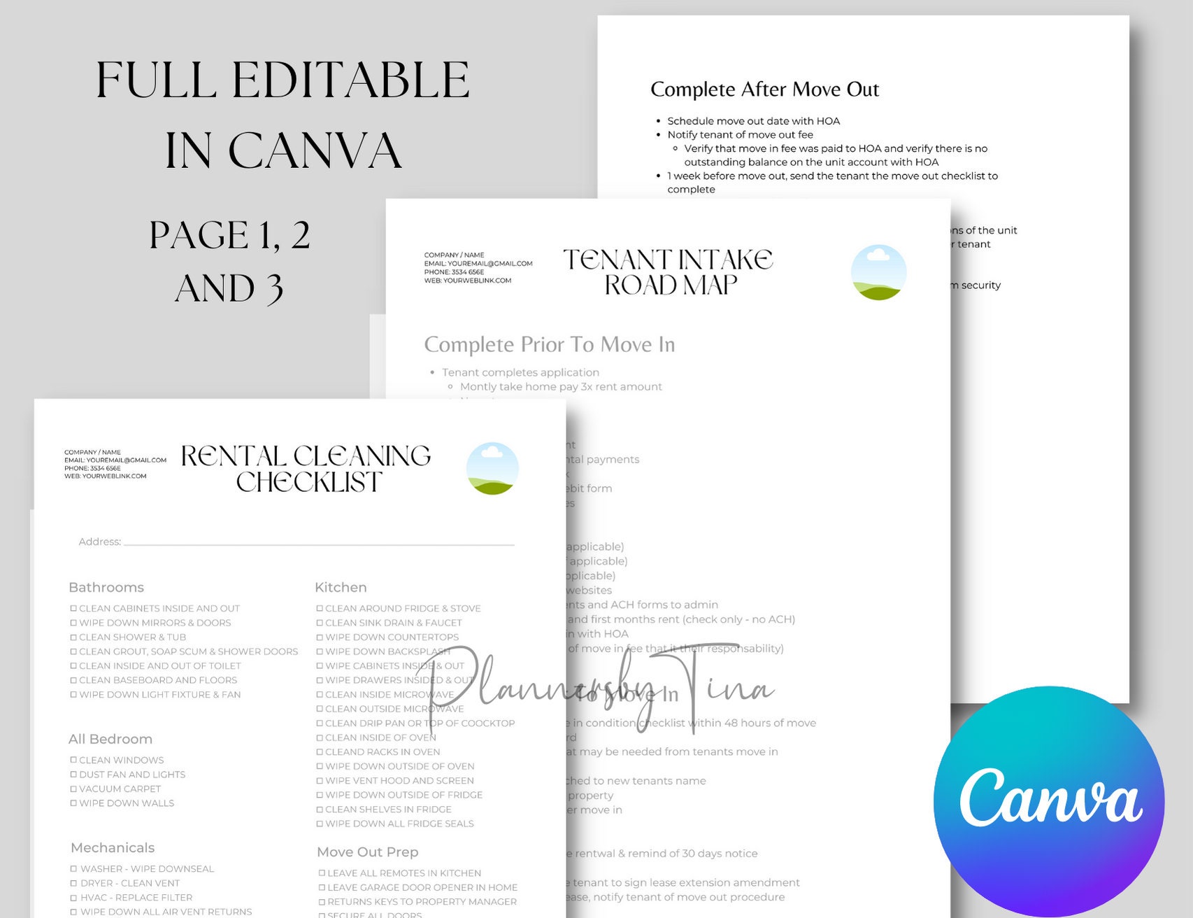 Editable and Printable Property Management Bundle Template, Tenant ...