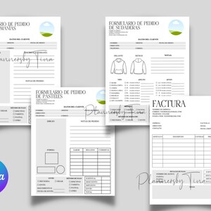 Editable and Printable Order Forms Bundle in Spanish, Tshirt, Tumbler ...