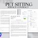 Editable and Printable Pet Sitting Contract Form Template, Pet Sitting ...