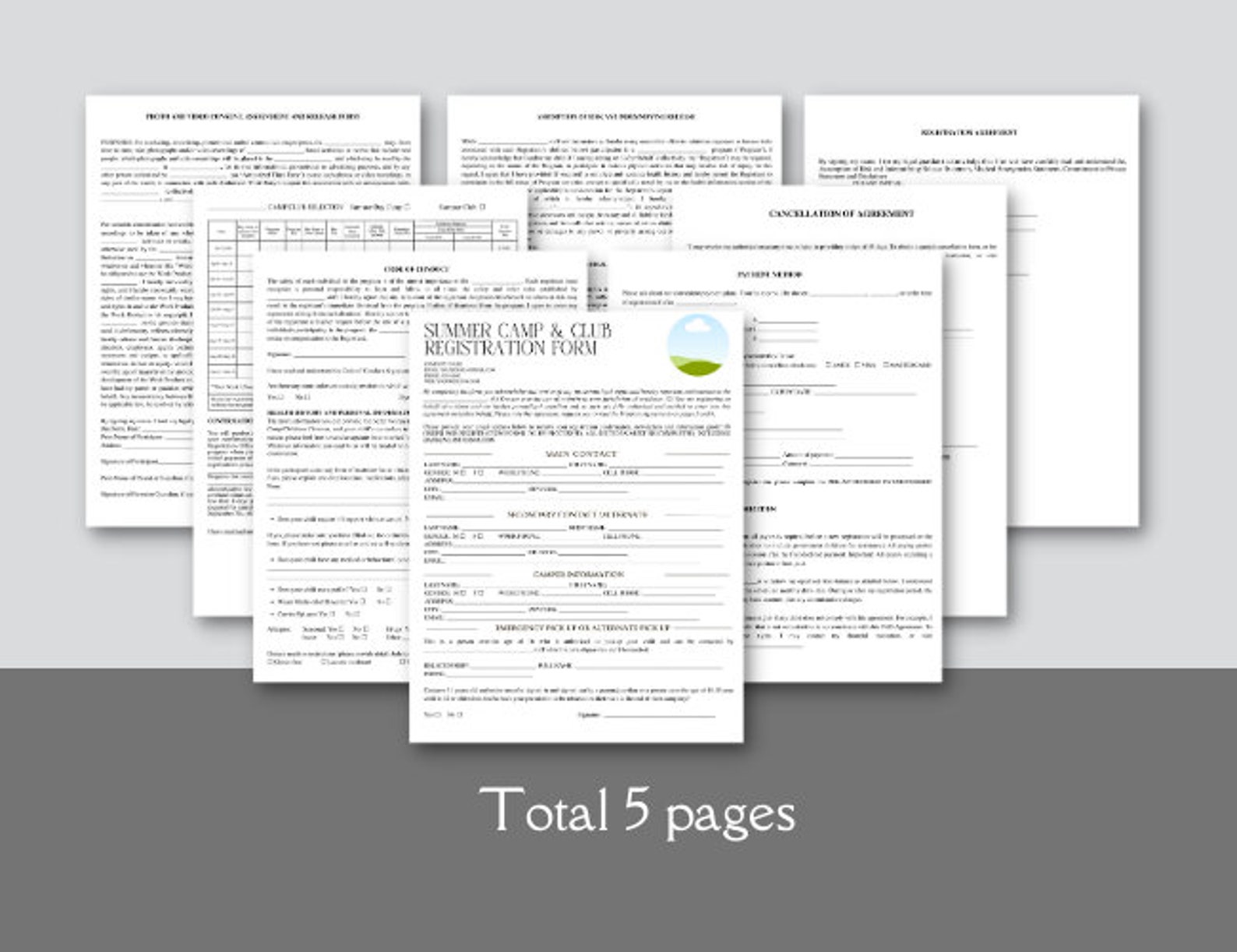 Editable and Printable Summer Camp Registration Form Template, Canva ...