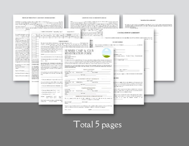 Editable and Printable Summer Camp Registration Form Template, Canva ...