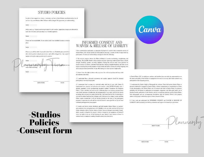 Editable Pilates Studios New Client Intake Form Template, Pilates ...