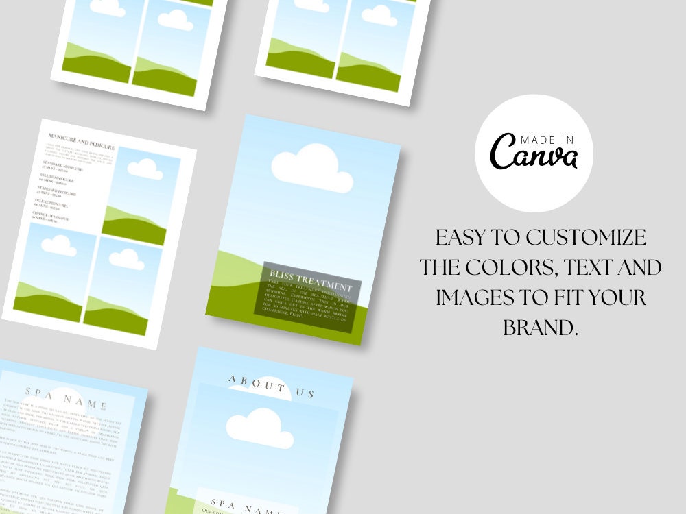 Editable and Printable Elegant Spa Catalog Template, Spa Services ...