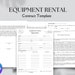 Editable and Printable Equipment Rental Contract Template, Rental ...