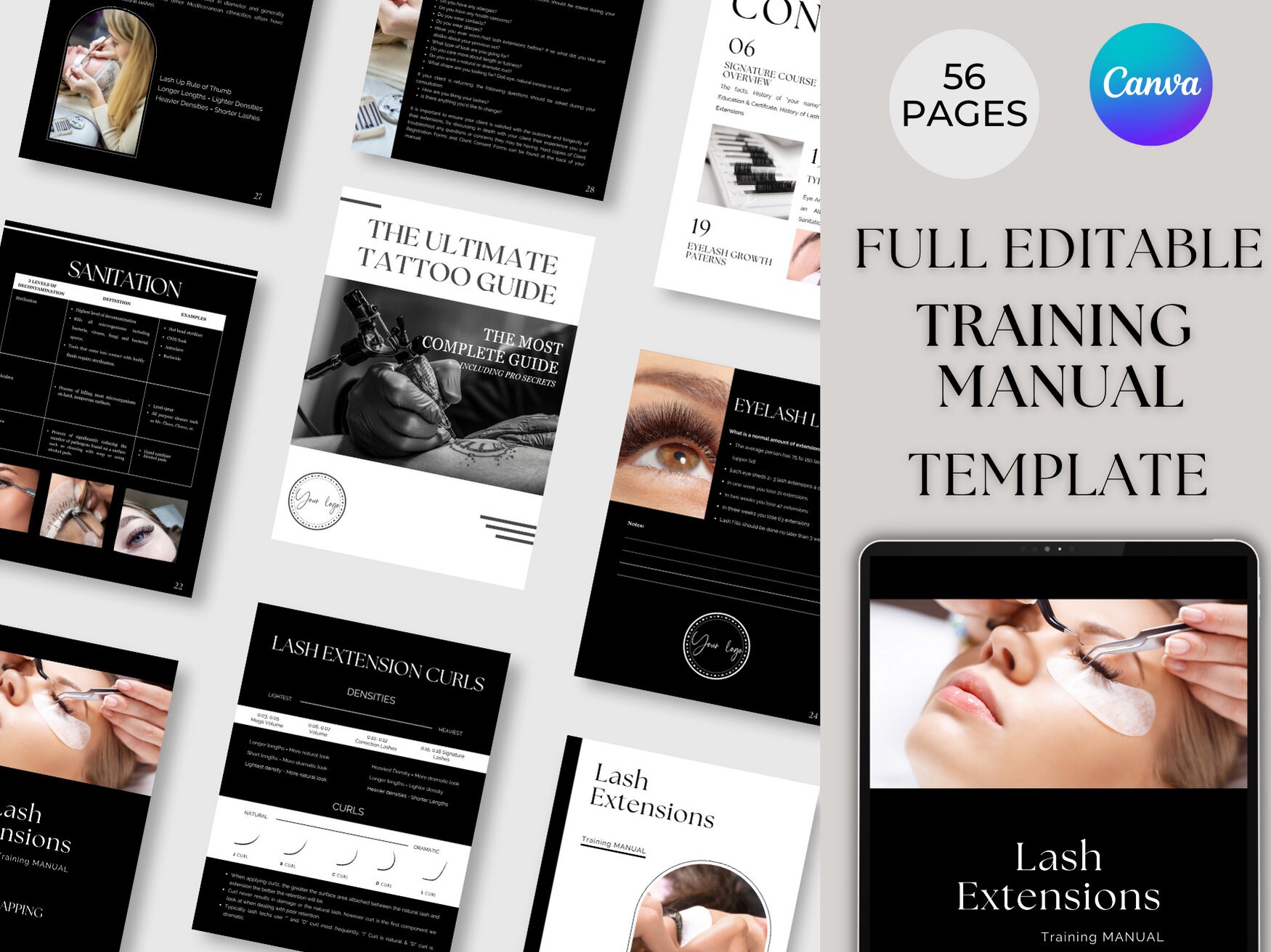 Editable and Printable Elegant Eyelash Extension Training Manual ...