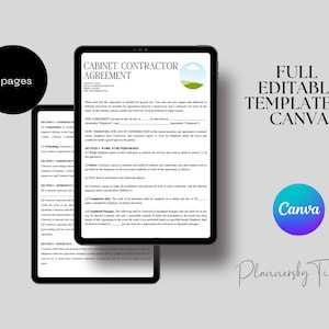 Editable Cabinet Contractor Services Agreement, Professional Cabinet ...