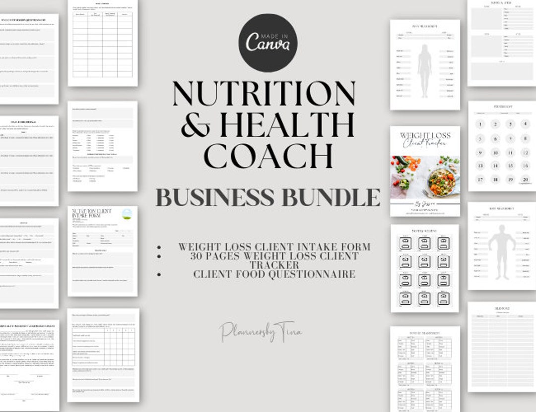 Editable and Printable Nutrition Health Coach Business Bundle, Weight ...