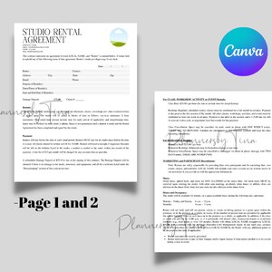Editable and Printable Studio Rental Agreement Contract Template ...