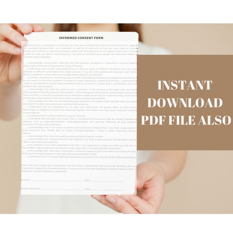 Full Editable Microdermabrasion Form Template, Microdermabrasion Consent Form and Business Form ...