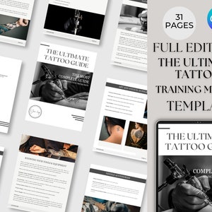 Editable and Printable Elegant Tattoo Guide Training Manual Instant ...
