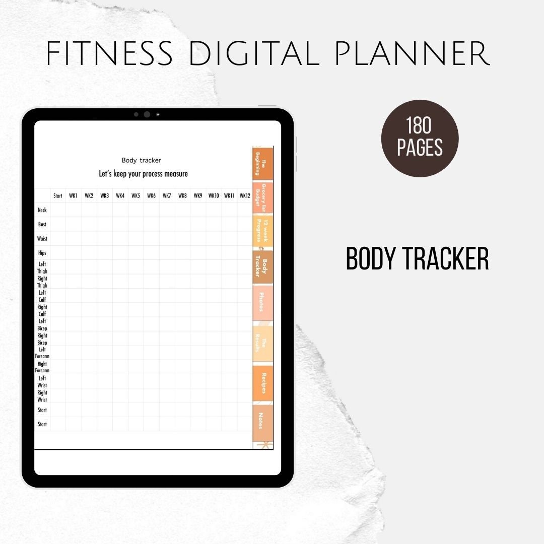 Fitness Digital Planner Goodnotes, 12 Weeks Digital Planner for Ipad ...