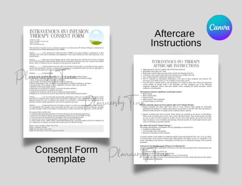 Editable IV Infusion Therapy Forms Template, IV Fluid Therapy Consent ...