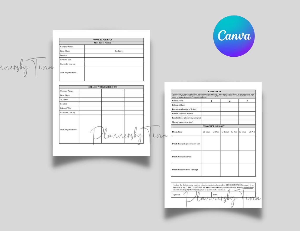 Editable and Printable Employment Application Form Template, Job ...