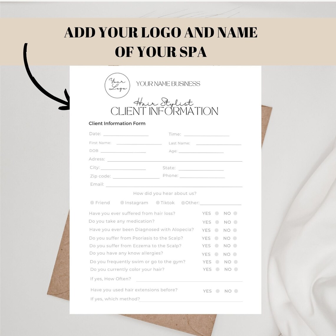 Editable and Printable Hair Stylist Client Template Form - Etsy