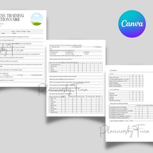 Editable Fitness Personal Training Questionnaire New Patient Intake ...