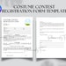 Editable Halloween Costume Contest Registration Form Template, Costume ...
