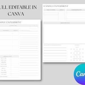 Printable and Editable Candle Recipe, Candle Testing Template Form ...