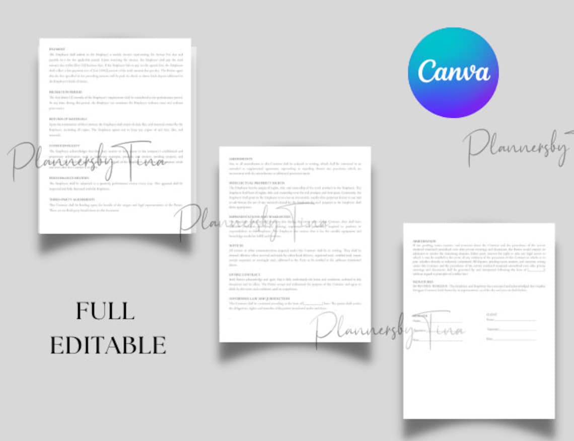 Editable Graphic Design Contract Agreement, Professional Graphic Design ...
