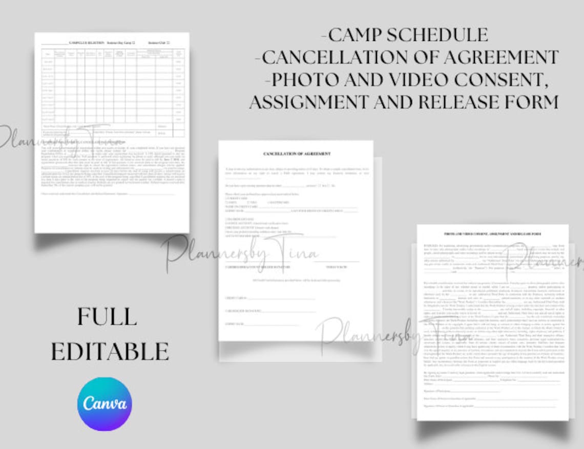 Editable and Printable Summer Camp Registration Form Template, Canva ...