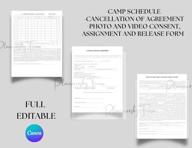Editable and Printable Summer Camp Registration Form Template, Canva ...