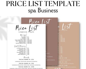 Wax Menu Template - Etsy