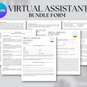 Editable and Printable Virtual Assistant Bundle Forms Editable Template ...