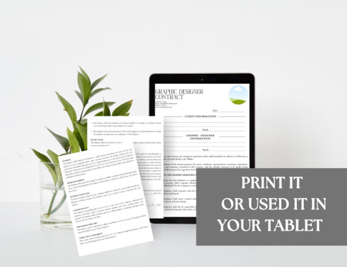 Editable Graphic Design Contract Agreement, Professional Graphic Design ...