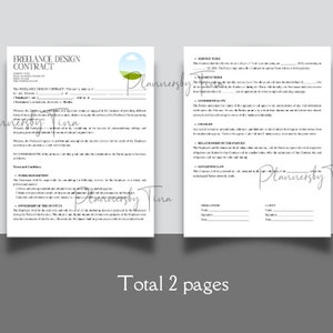 Editable Freelance Design Contract Agreement, Professional Freelance Design Contract Template ...