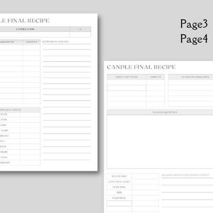 Printable and Editable Candle Recipe, Candle Testing Template Form ...