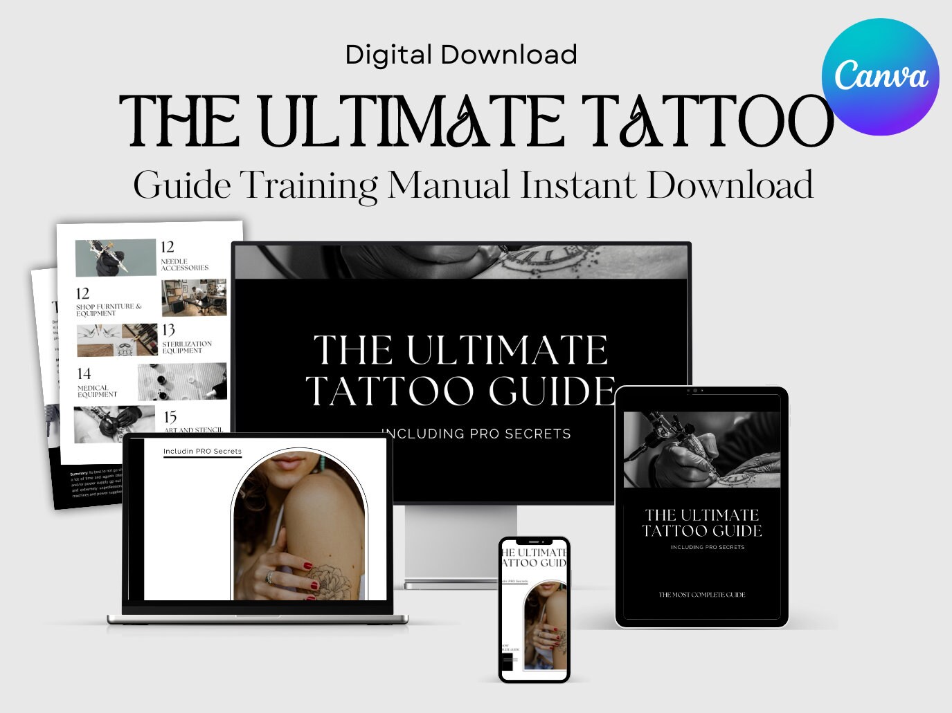 Editable and Printable Elegant Tattoo Guide Training Manual - Etsy