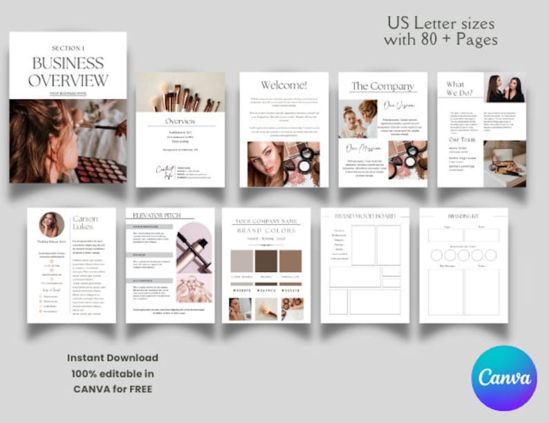 Editable Makeup Artist Business Plan Template, Printable Makeupbusiness ...