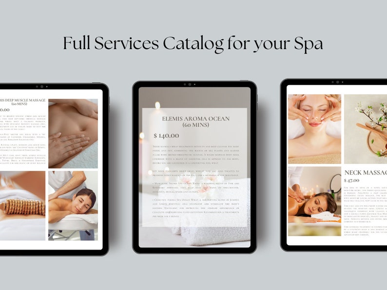 Editable and Printable Elegant Spa Catalog Template, Spa Services ...