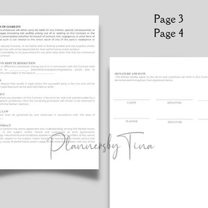 Editable and Printable Event Planner Contract Template, Event Planner ...