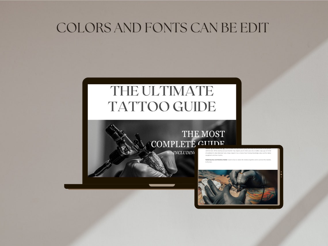 Editable and Printable Elegant Tattoo Guide Training Manual Instant ...