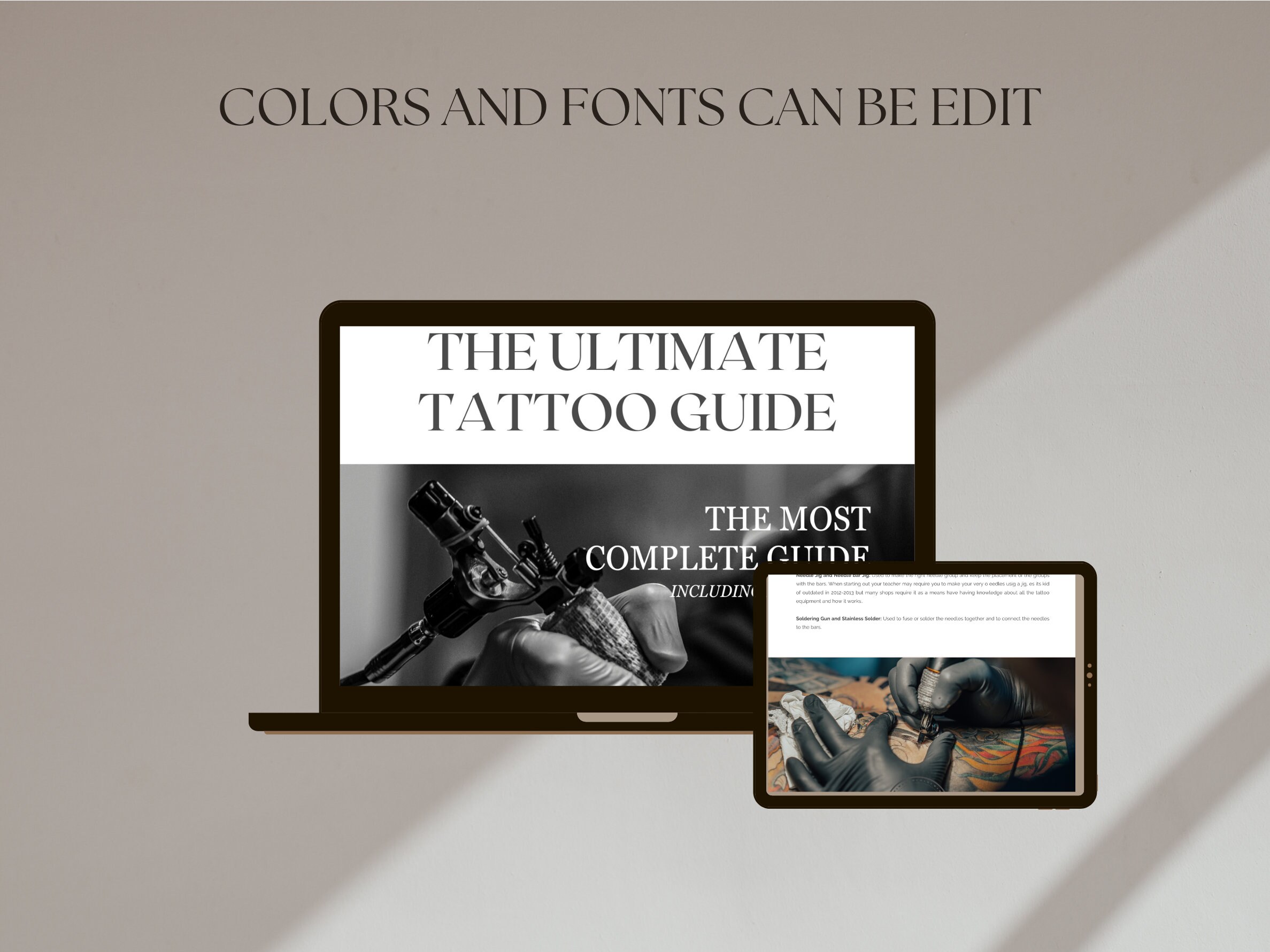 Editable and Printable Elegant Tattoo Guide Training Manual Instant ...