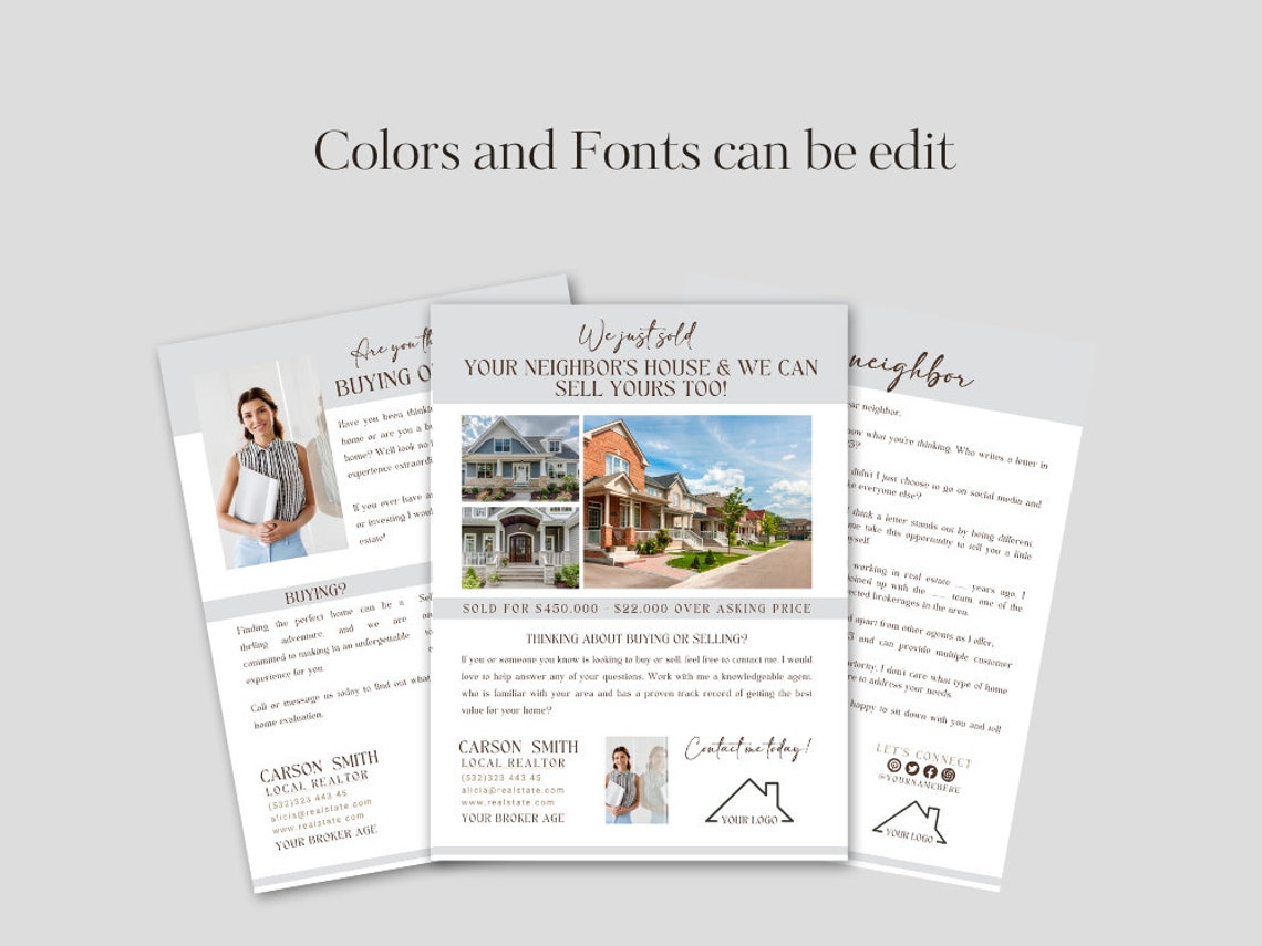 Editable Real Estate Marketing Letters, Real Estate Agent Prospecting ...