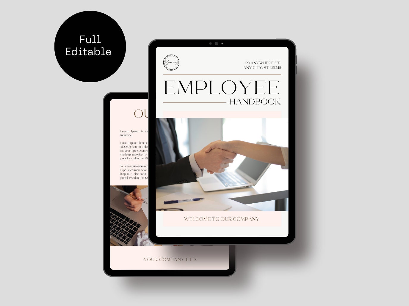 Editable and Printable Employee Handbook Template, New Employee ...