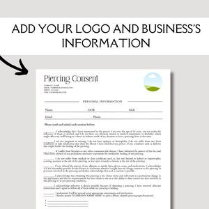 Editable and Printable Body Piercing Bundle Client Intake Form ...