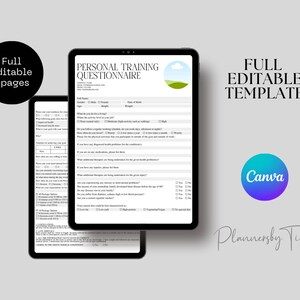 Editable Personal Training Questionnaire New Patient Intake Form Template, Personal Training ...