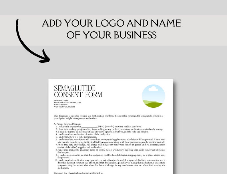 Editable Semaglutide Bundle Forms Template, Weight Loss Business ...